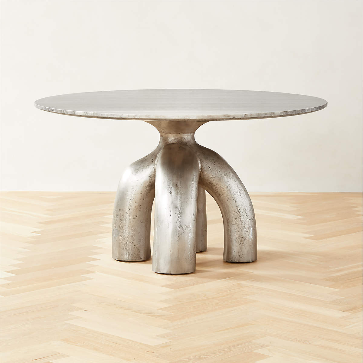 Marnie Metallic Modern Dining Table + Reviews | CB2