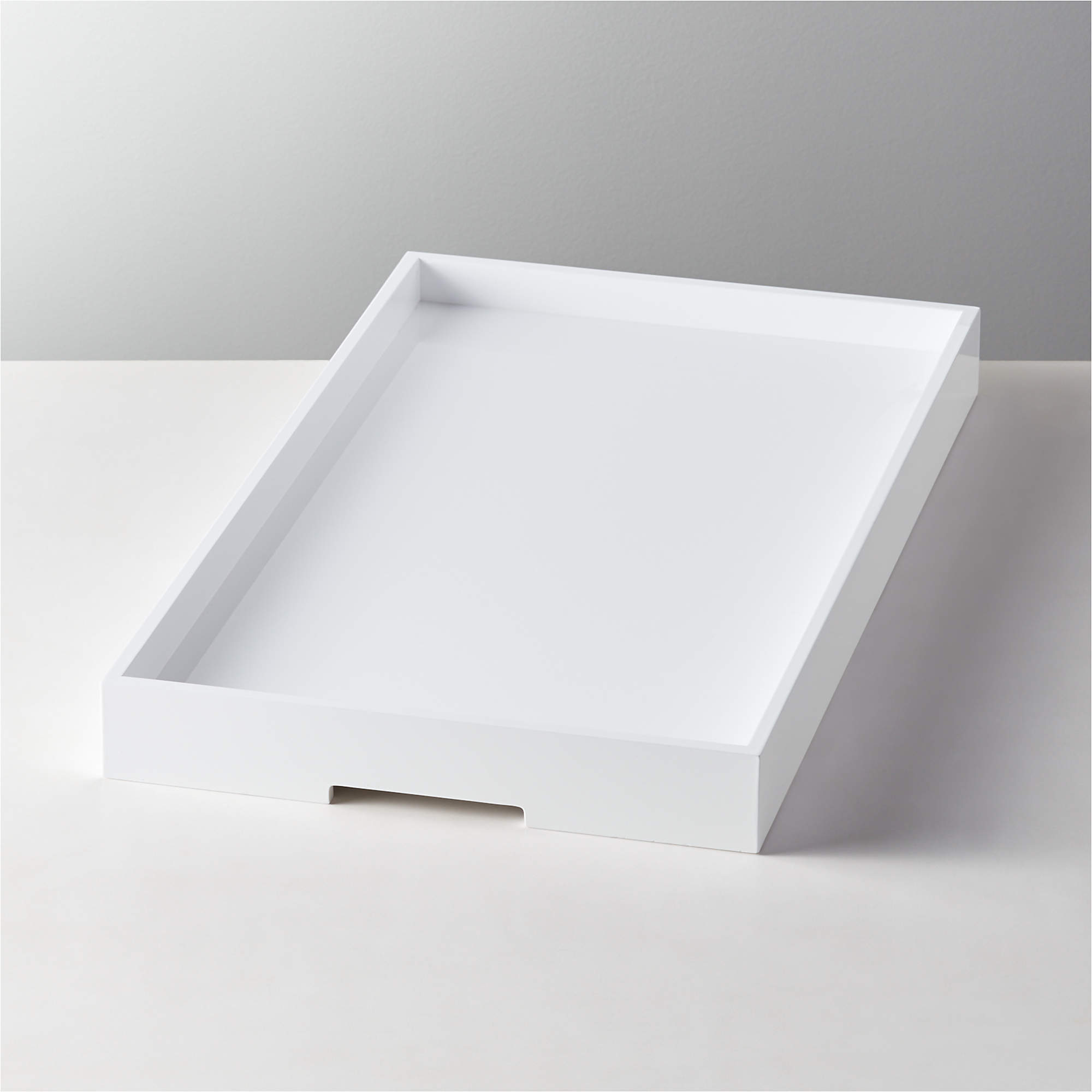 Marq High Gloss White Trays | CB2