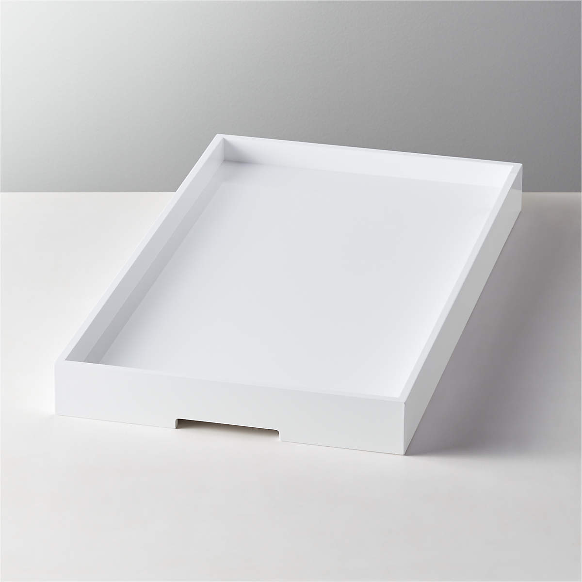 Marq High Gloss White Trays | CB2