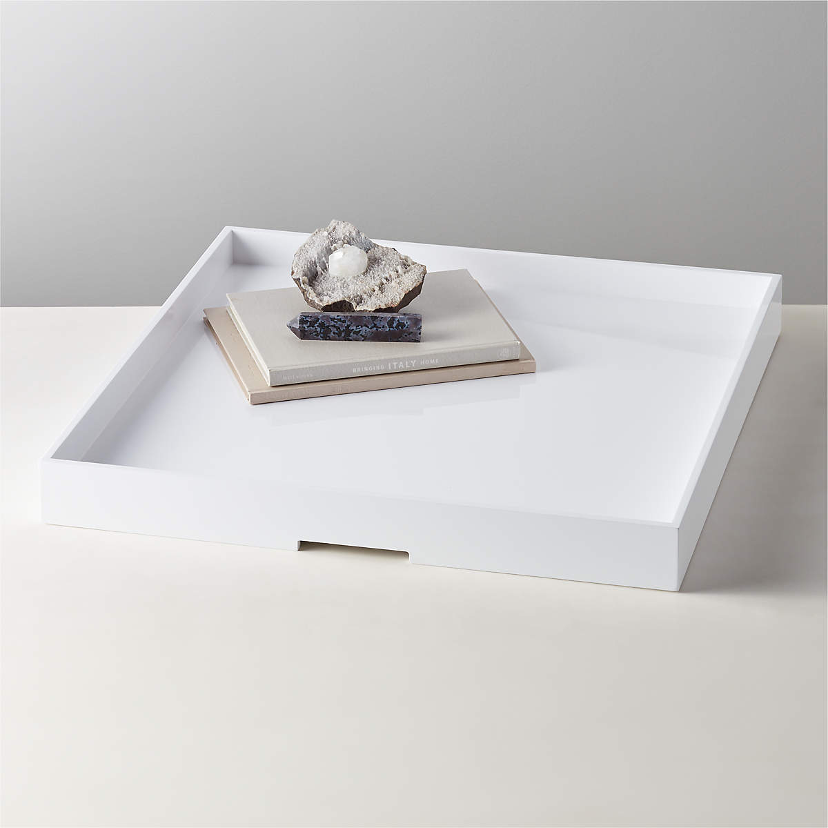 Marq High Gloss White Trays | CB2 Canada