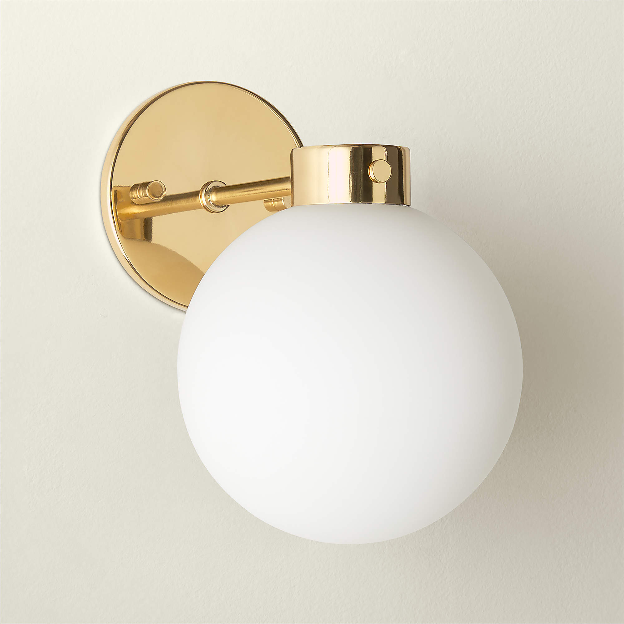 Marra Modern Polished Brass Globe Wall Sconce Light + Reviews | CB2 Canada