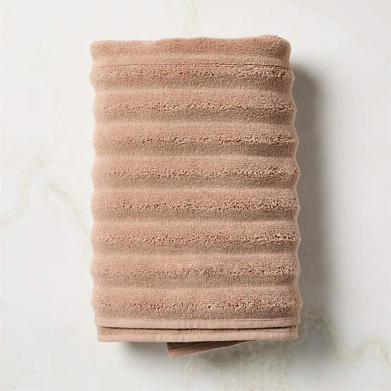 Matin Wavy Organic Cotton White Bath Towel Set | CB2