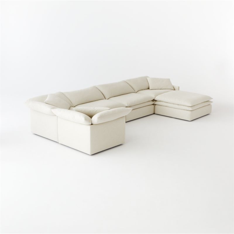 Mattea 6-Piece Neutral Performance Linen Sectional Sofa with Right Arm ...