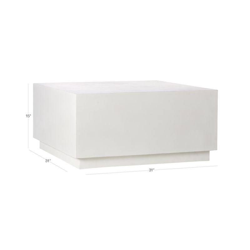 Matter Ivory Cement Square Coffee Table + Reviews | CB2