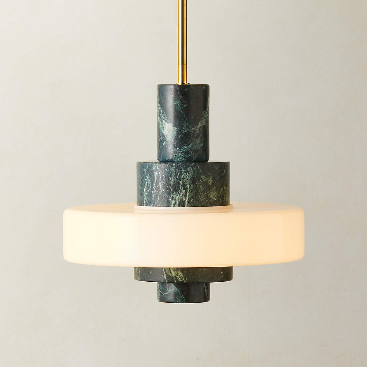 Mercury Green Marble Modern Pendant Light + Reviews | CB2