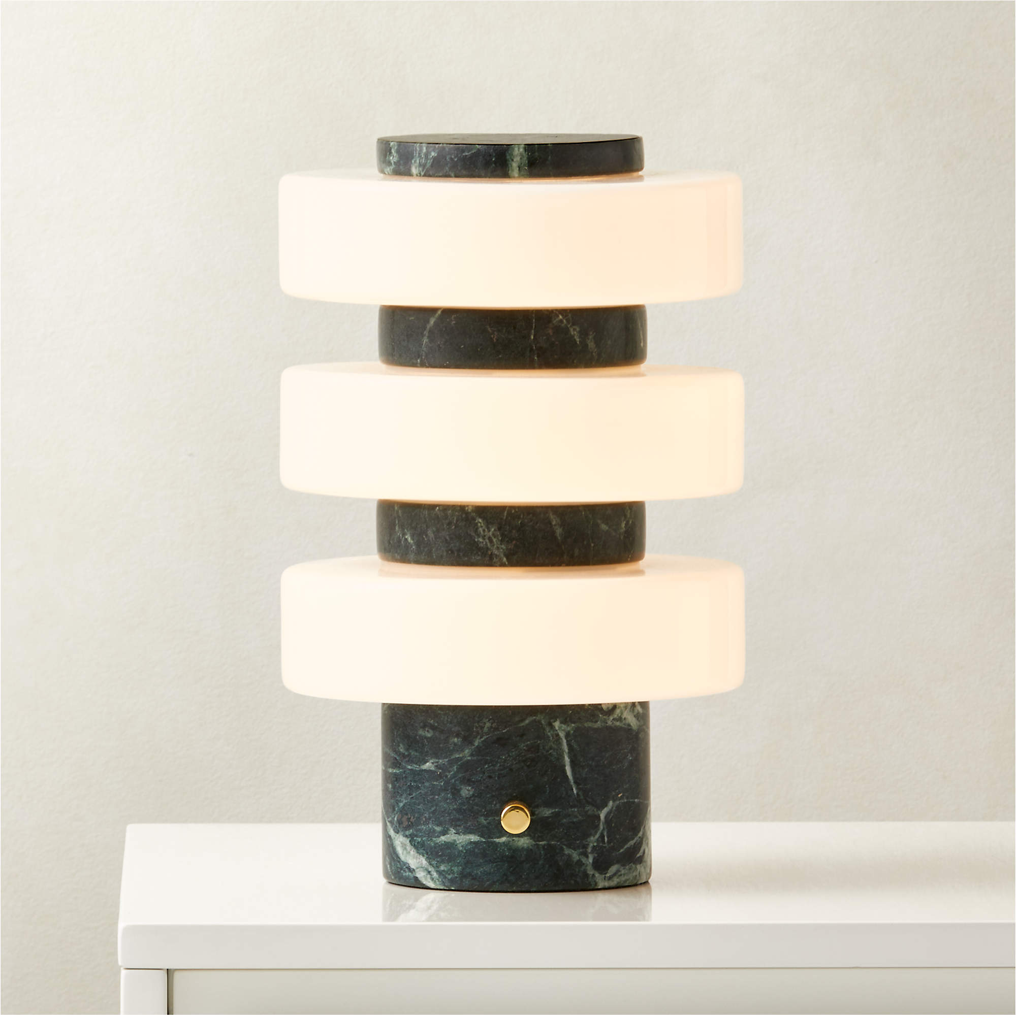 Mercury Modern Green Marble Table Lamp + Reviews | CB2