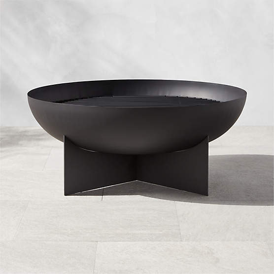 Form Black Cement Fire Pit + Reviews | CB2