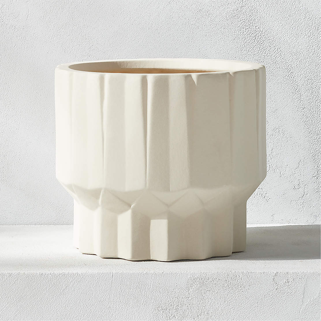 Rough Cast Modern Planters | CB2 Canada