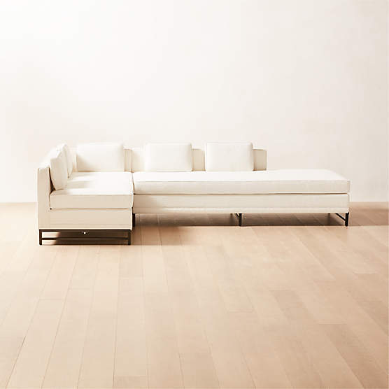 Metric 3-Piece Sectional Sofa with Left Half-Back Hatch Platinum by ...