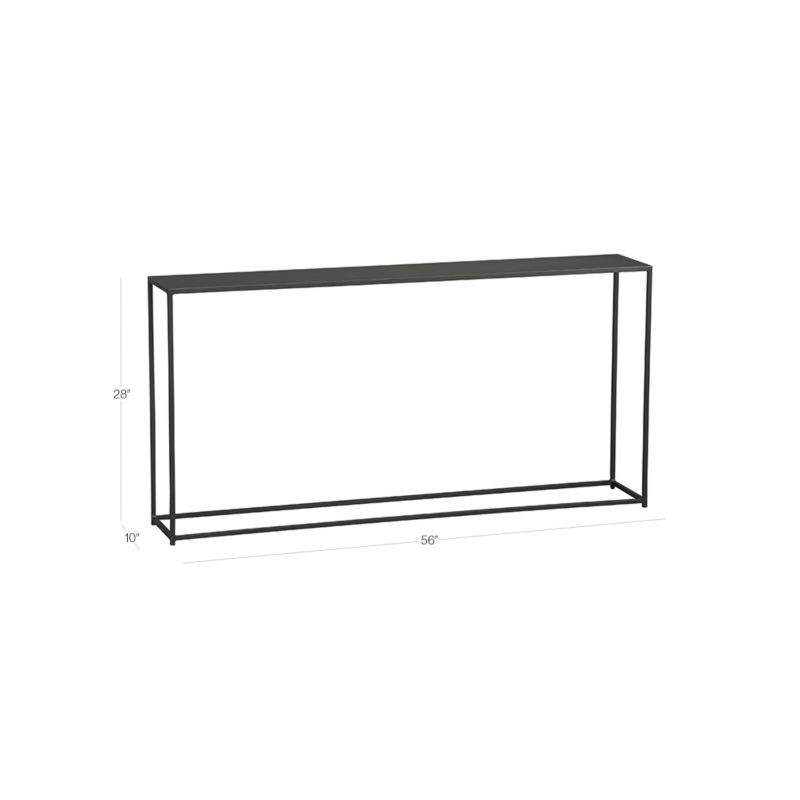 Mill Modern Black Metal Console Table 56'' + Reviews | CB2