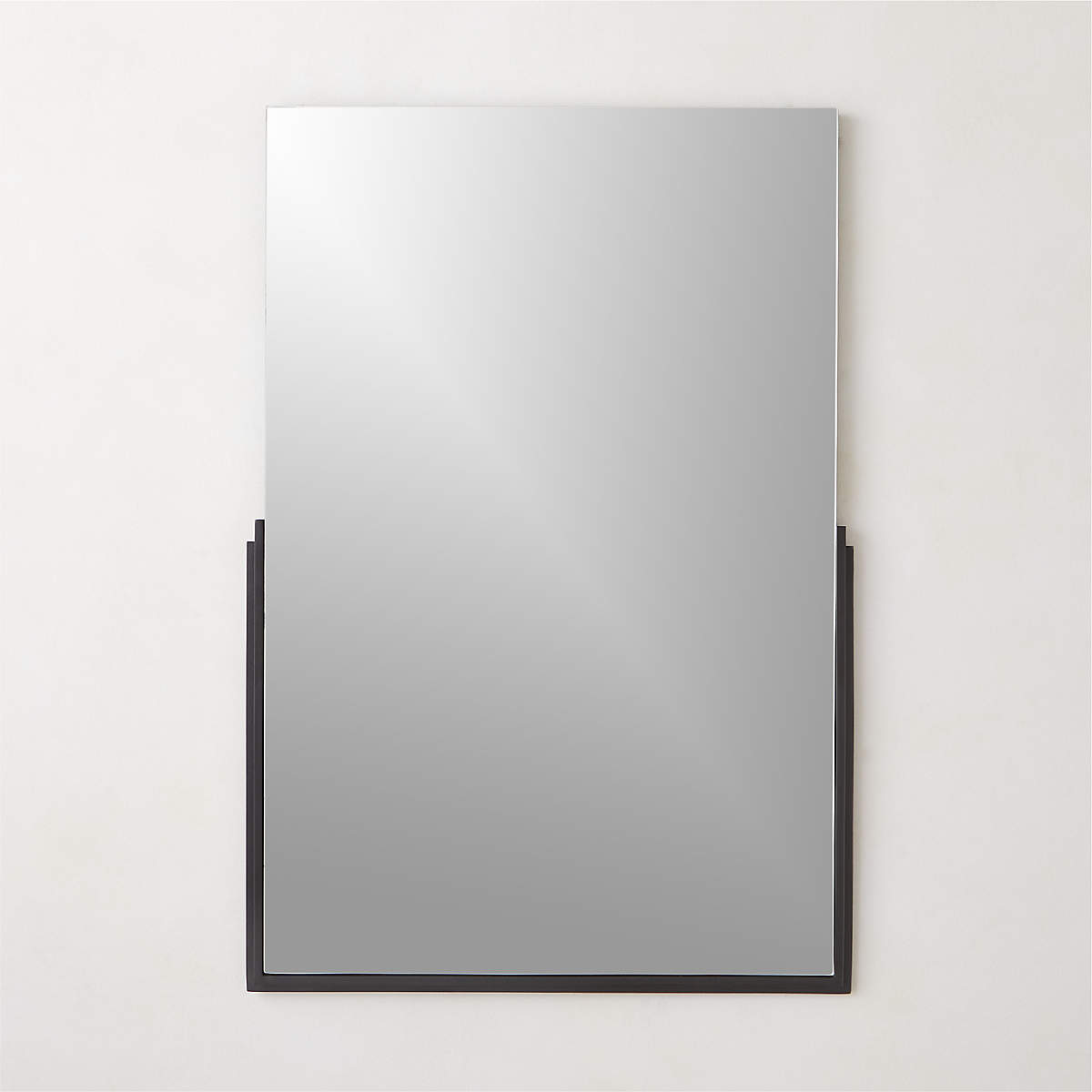 Mimi Rectangular Black Modern Wall Mirror 24"x36" + Reviews | CB2