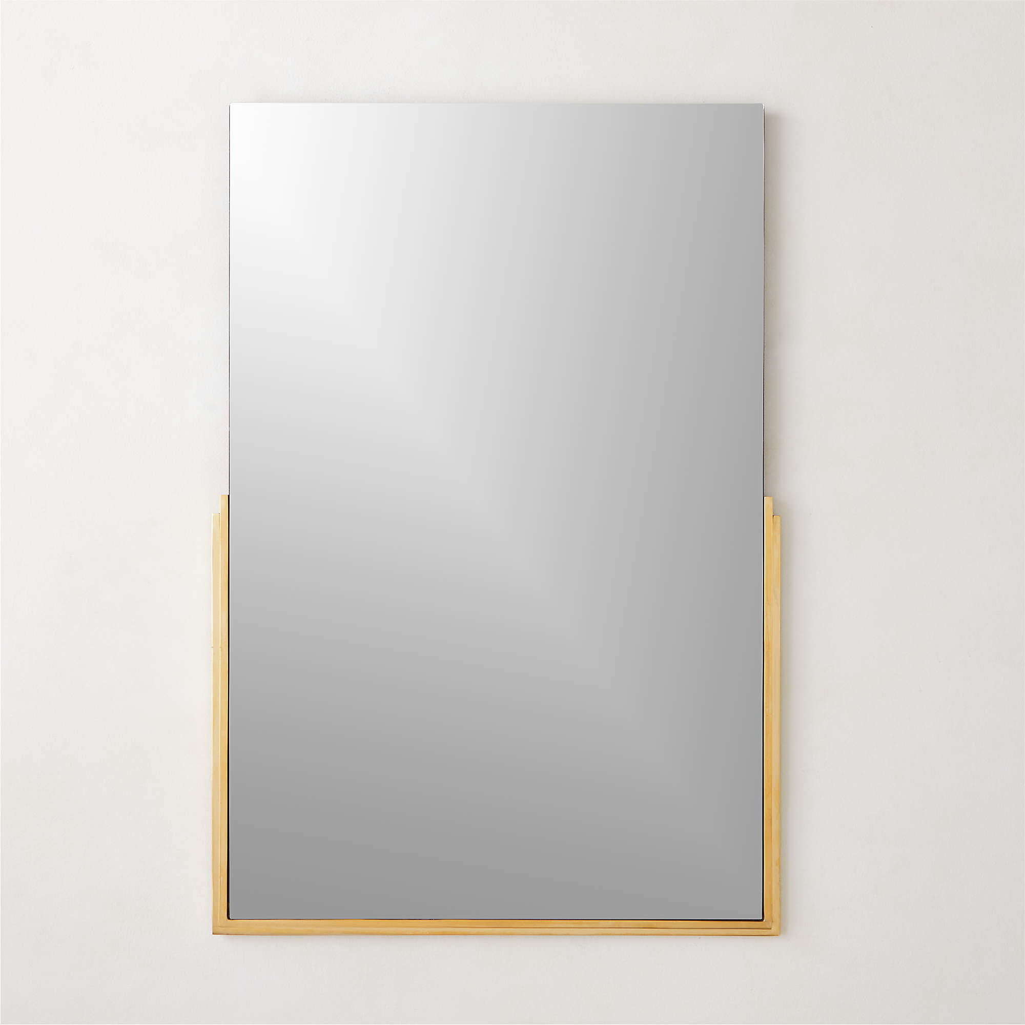 Mimi Rectangular Polished Brass Wall Mirror 24"x36" | CB2