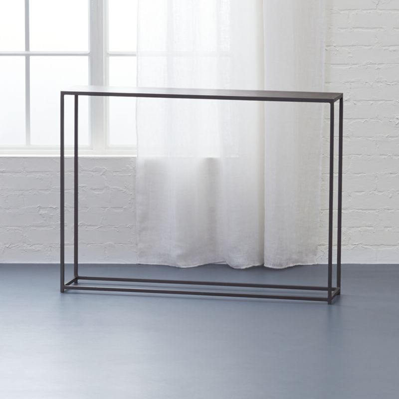 Mill Modern Black Metal Console Table 38'' + Reviews | CB2