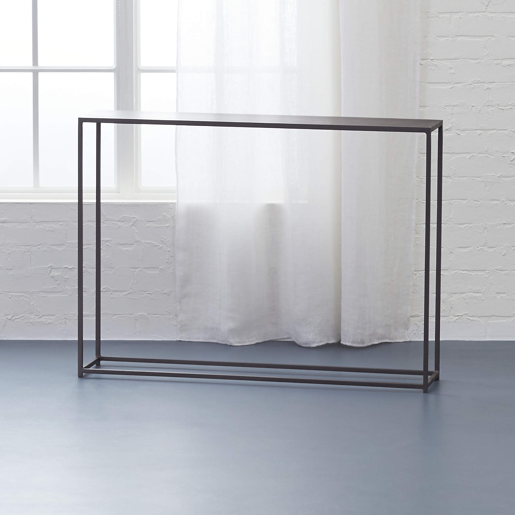 Mill Modern Black Metal Console Table 38'' + Reviews | CB2