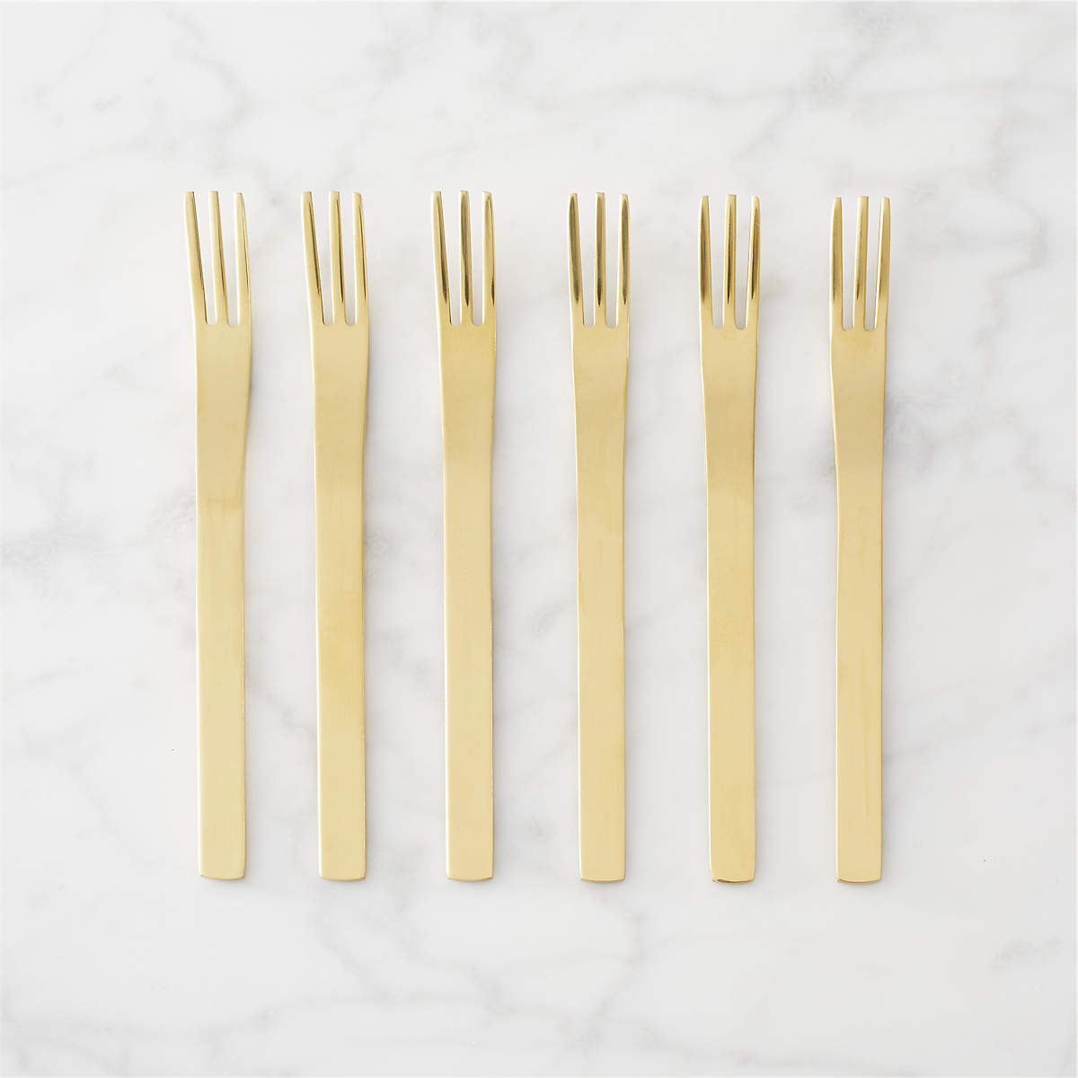 Mini Gold Cocktail Forks Set of 6 + Reviews | CB2