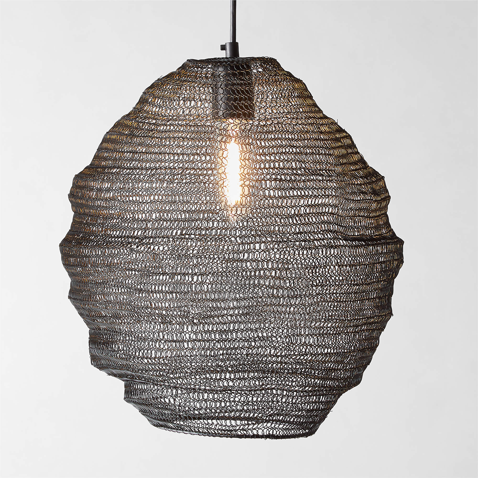 Mirage Chainmail Black Pendant Light 13" + Reviews | CB2