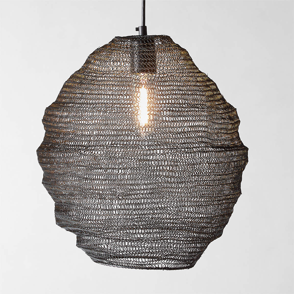 Mirage Chainmail Black Pendant Light 13" + Reviews | CB2
