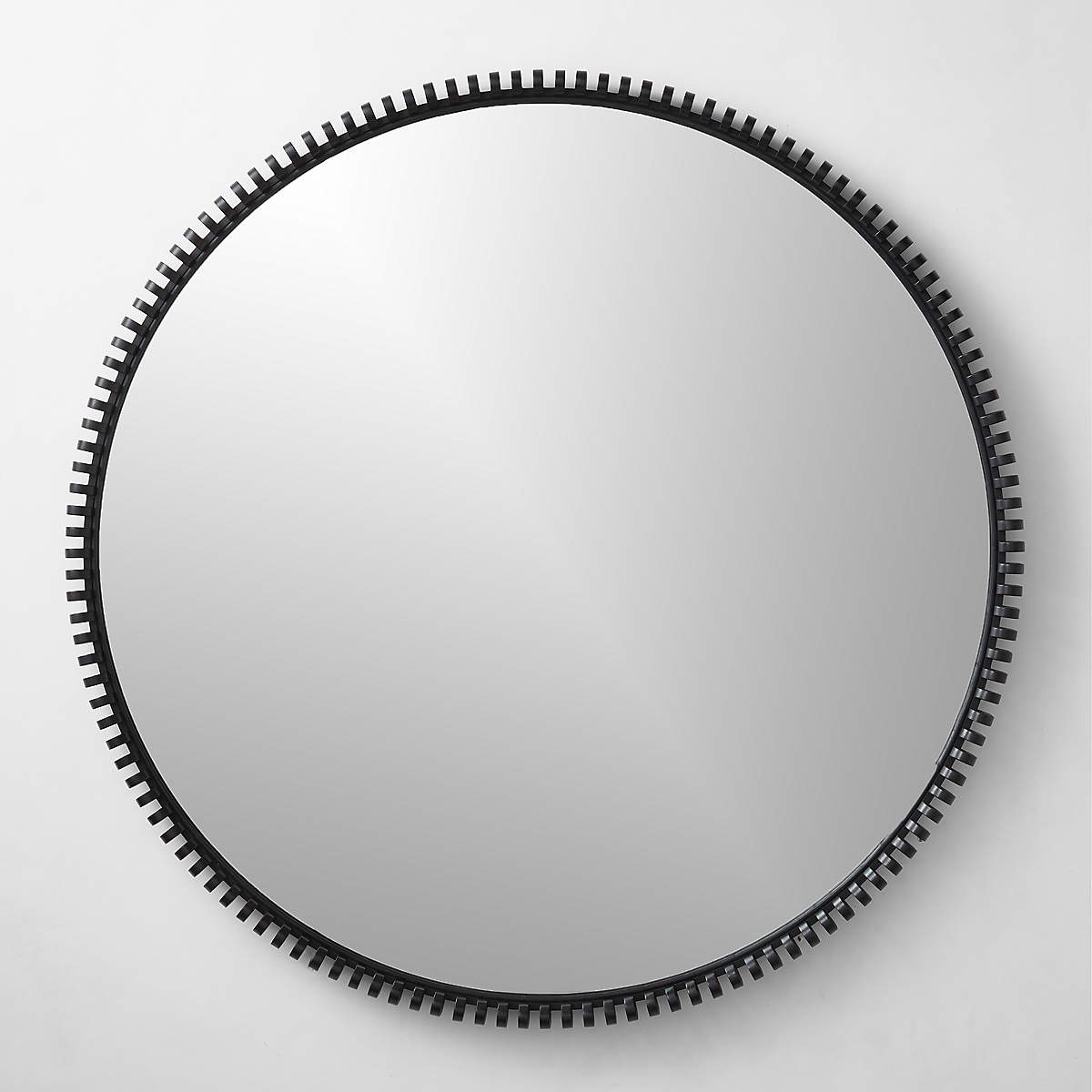 Monaco Black Round Wall Mirror 48" + Reviews | CB2