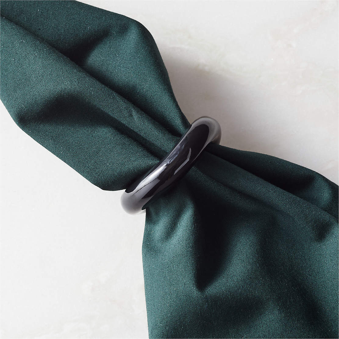 Barre Black Napkin Ring + Reviews | CB2