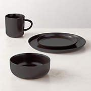 Mori 4-Piece Matte Black Dinnerware Set with Soup Bowl + Reviews | CB2 Canada