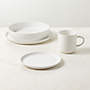 Mori 4-Piece Matte White Dinnerware Set with Pasta Bowl + Reviews | CB2