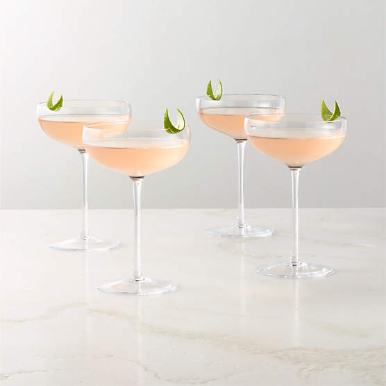 Muse Optic Fluted Coupe Glasses Set of 4 + Reviews | CB2