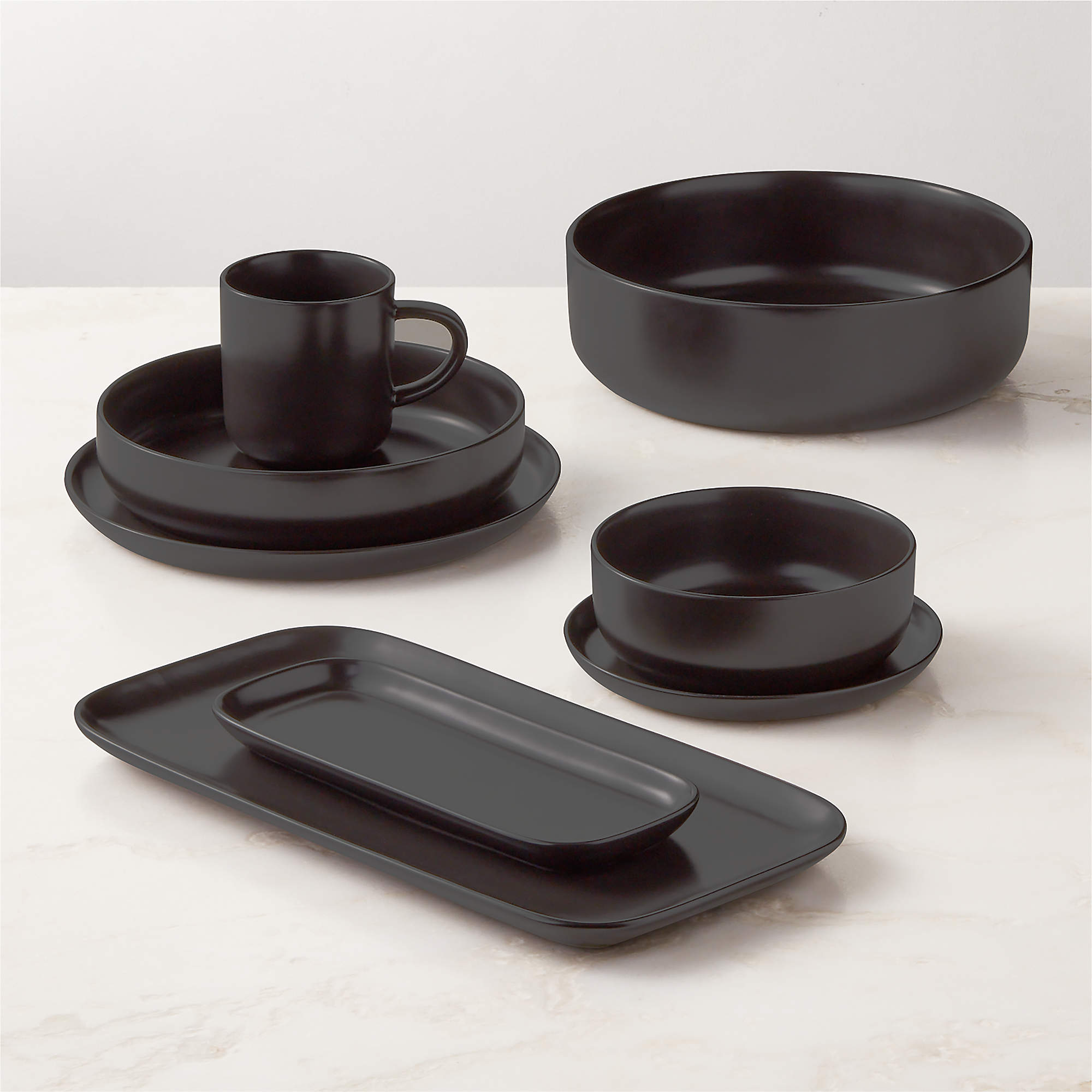 Mori Matte Black Dinnerware Set | CB2