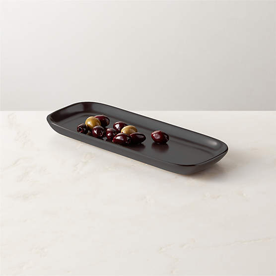 Mori Rectangular Matte White Serving Platter Small + Reviews | CB2