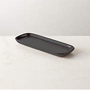 Mori Rectangular Matte Black Serving Platter Small | CB2