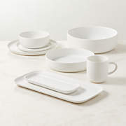 Mori Rectangular Matte White Serving Platter Large | CB2