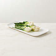 Mori Rectangular Matte White Serving Platter Large | CB2