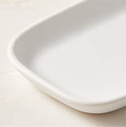 Mori Rectangular Matte White Serving Platter Small | CB2