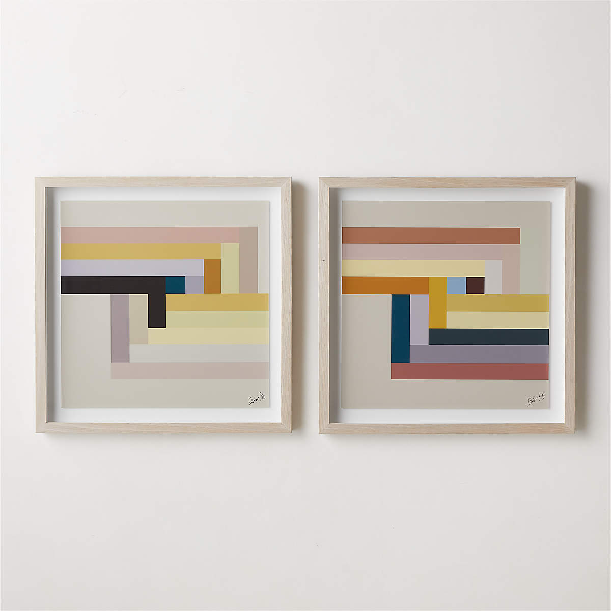 'Motley' Framed Wall Art 24"X24" Set of 2 | CB2