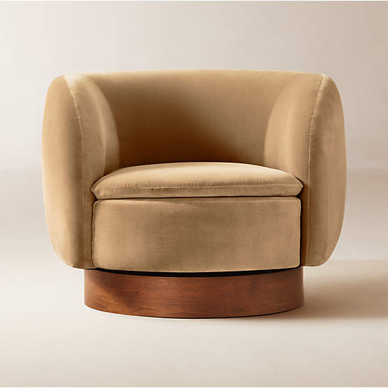Gwyneth Shearling Swivel Chair by goop | CB2