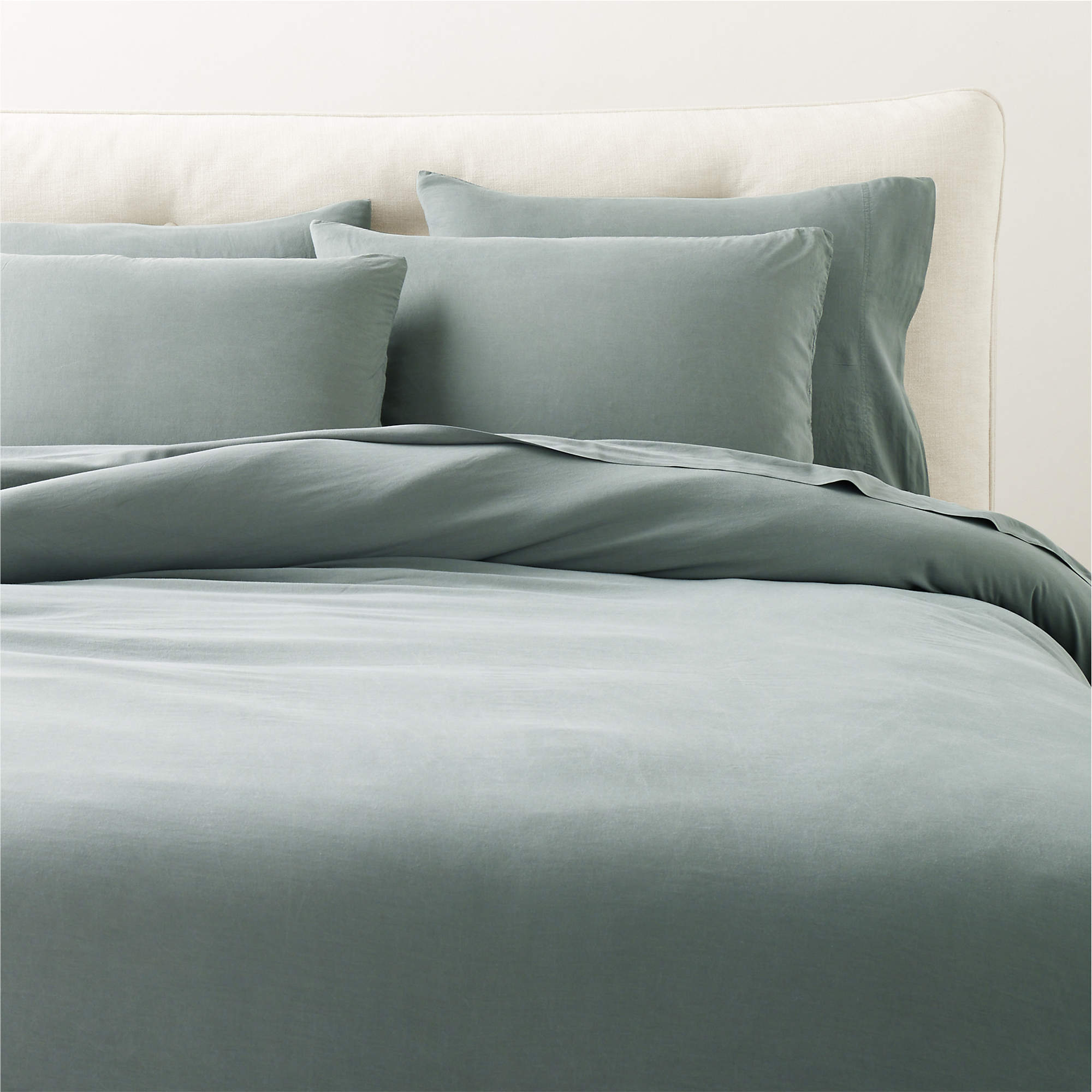 Muna Green Washed Tencel Solid King Pillowcases Set of 2 | CB2