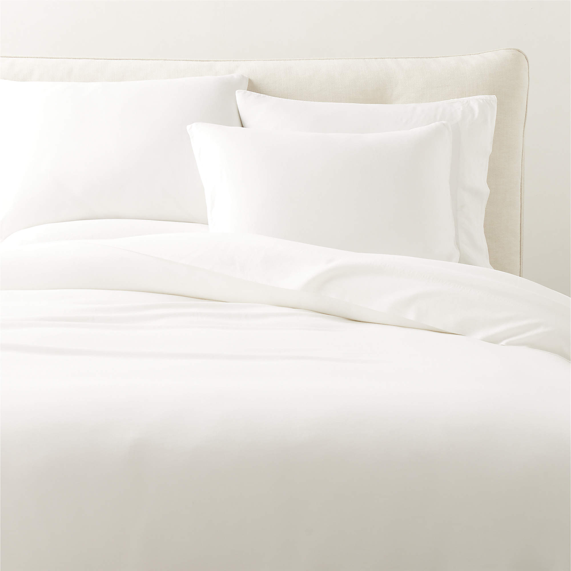 Muna Warm White Washed Tencel Solid King Sheet Set | CB2