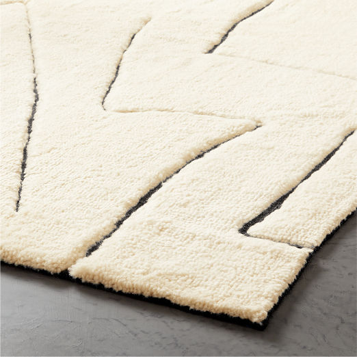 Modern Black And White Wool Rugs | CB2
