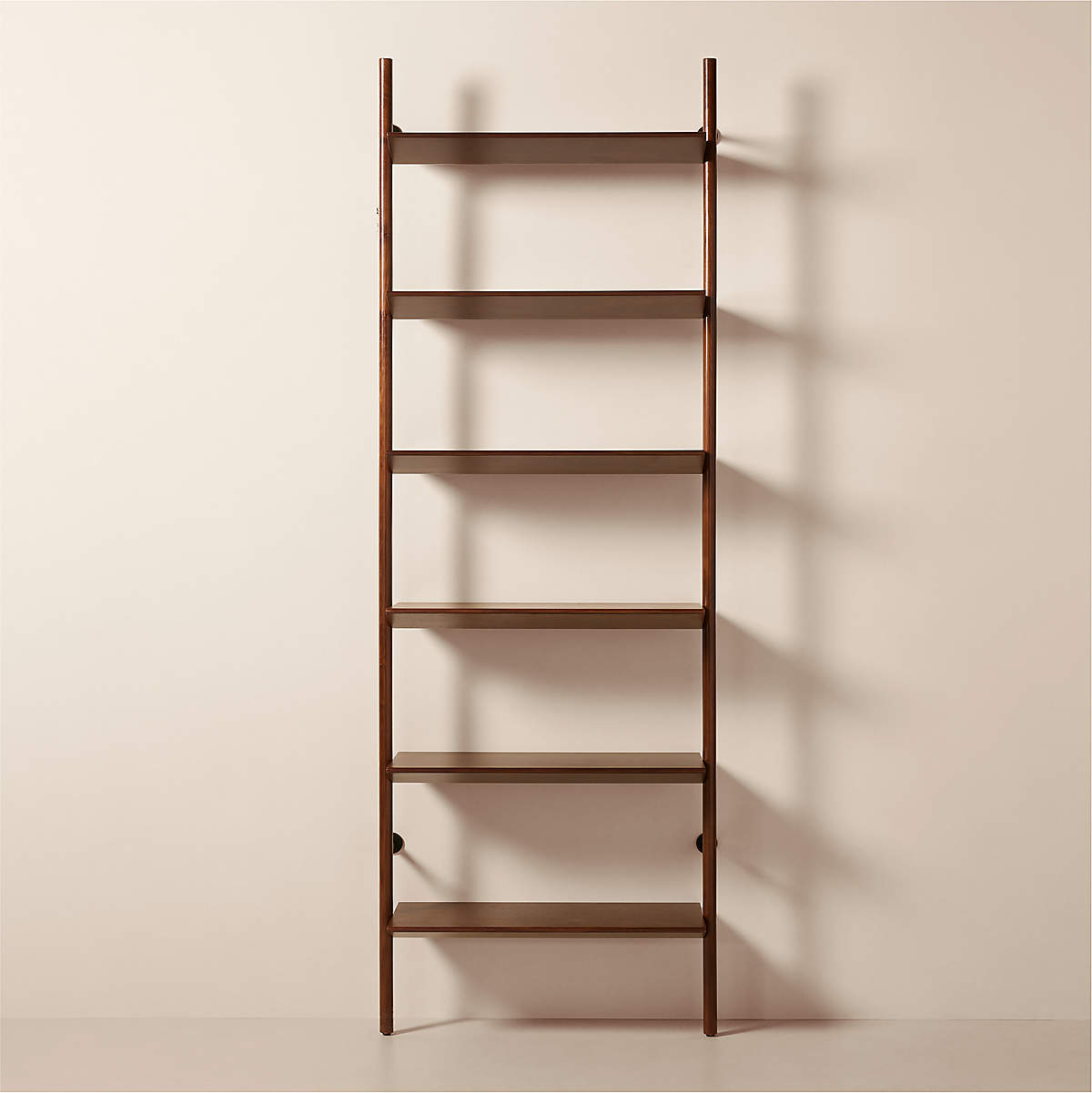 Nabla Brown Walnut Wood Wall Mount Bookcase | CB2