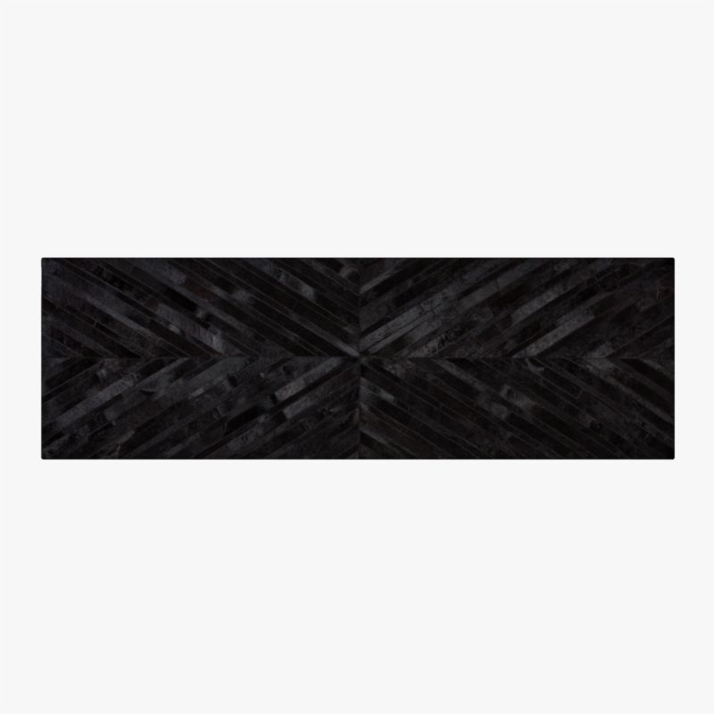 Naho Patchwork Black Hide Runner Rug 2.5'x8' + Reviews | CB2