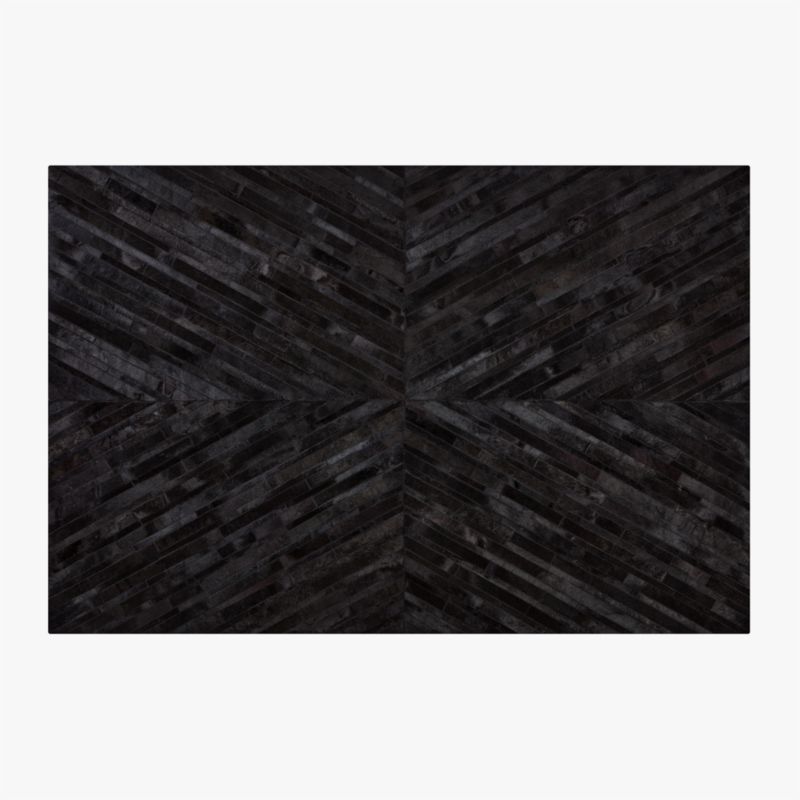 Naho Patchwork Black Hide Area Rug 6'x9' + Reviews | CB2