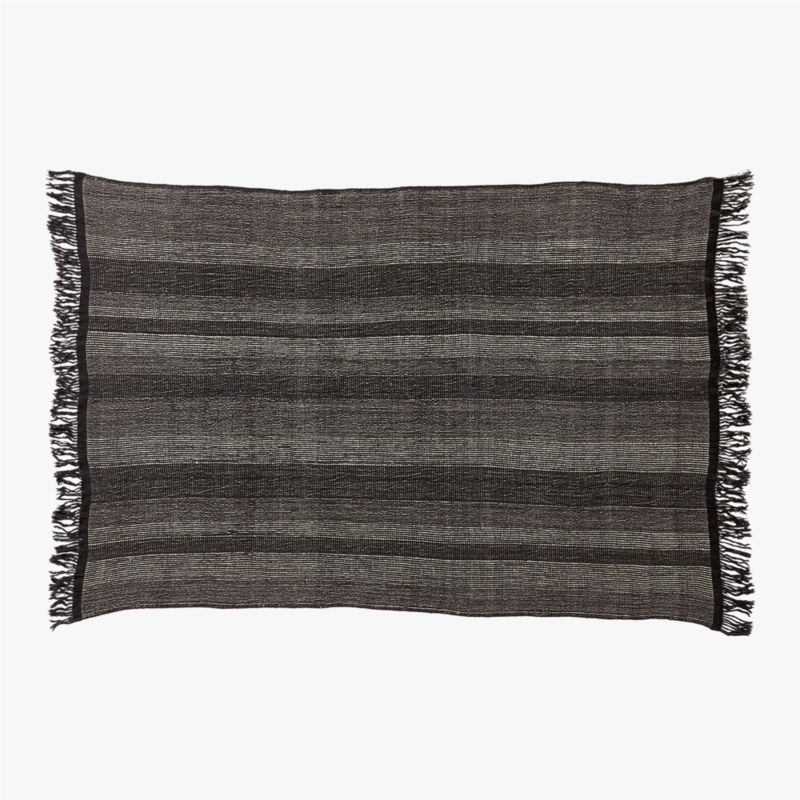 Nala Black Striped Woven Throw | CB2
