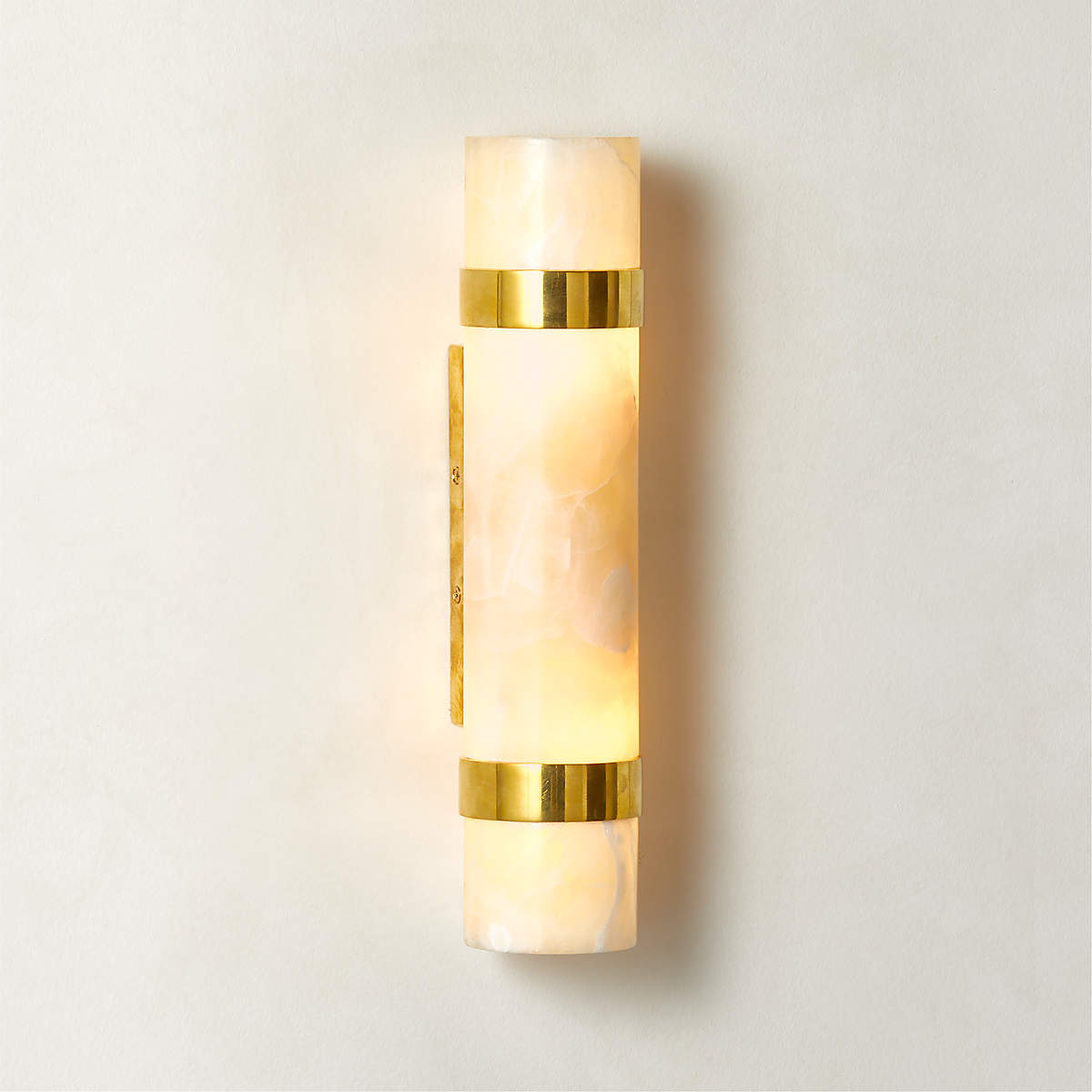 Natalia Onyx and Brass Wall Sconce Light | CB2