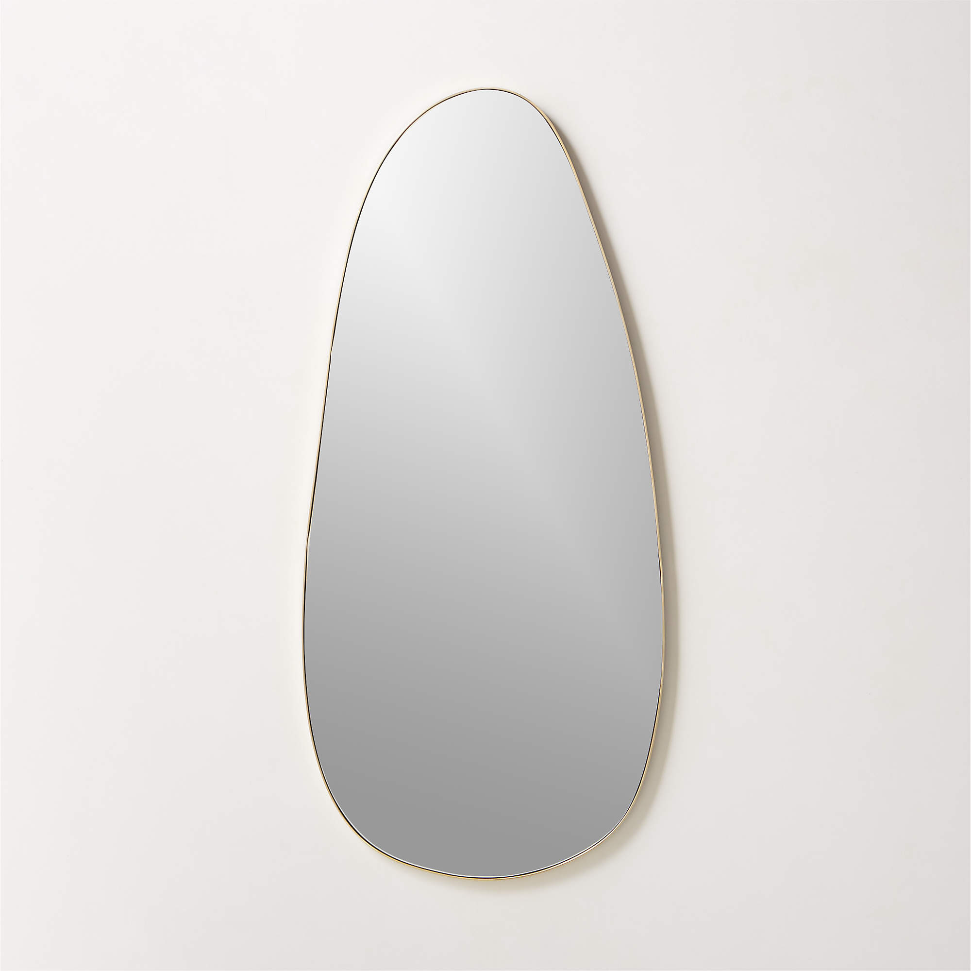 Navone Unlacquered Brass Wall Mirror 20''x44'' + Reviews | CB2