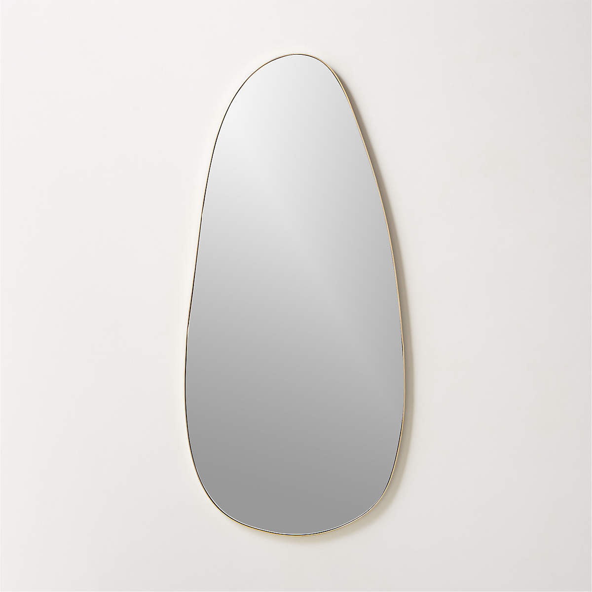 Navone Unlacquered Brass Wall Mirror 20''x44'' + Reviews | CB2