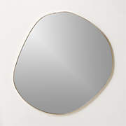 Navone Unlacquered Brass Wall Mirror 36''x32'' | CB2