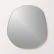 Navone Unlacquered Brass Wall Mirror 36''x32'' | CB2 Canada