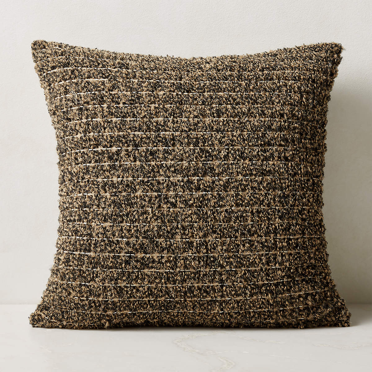 Nazare Brown Modern Throw Pillow with Down-Alternative Insert 23 ...
