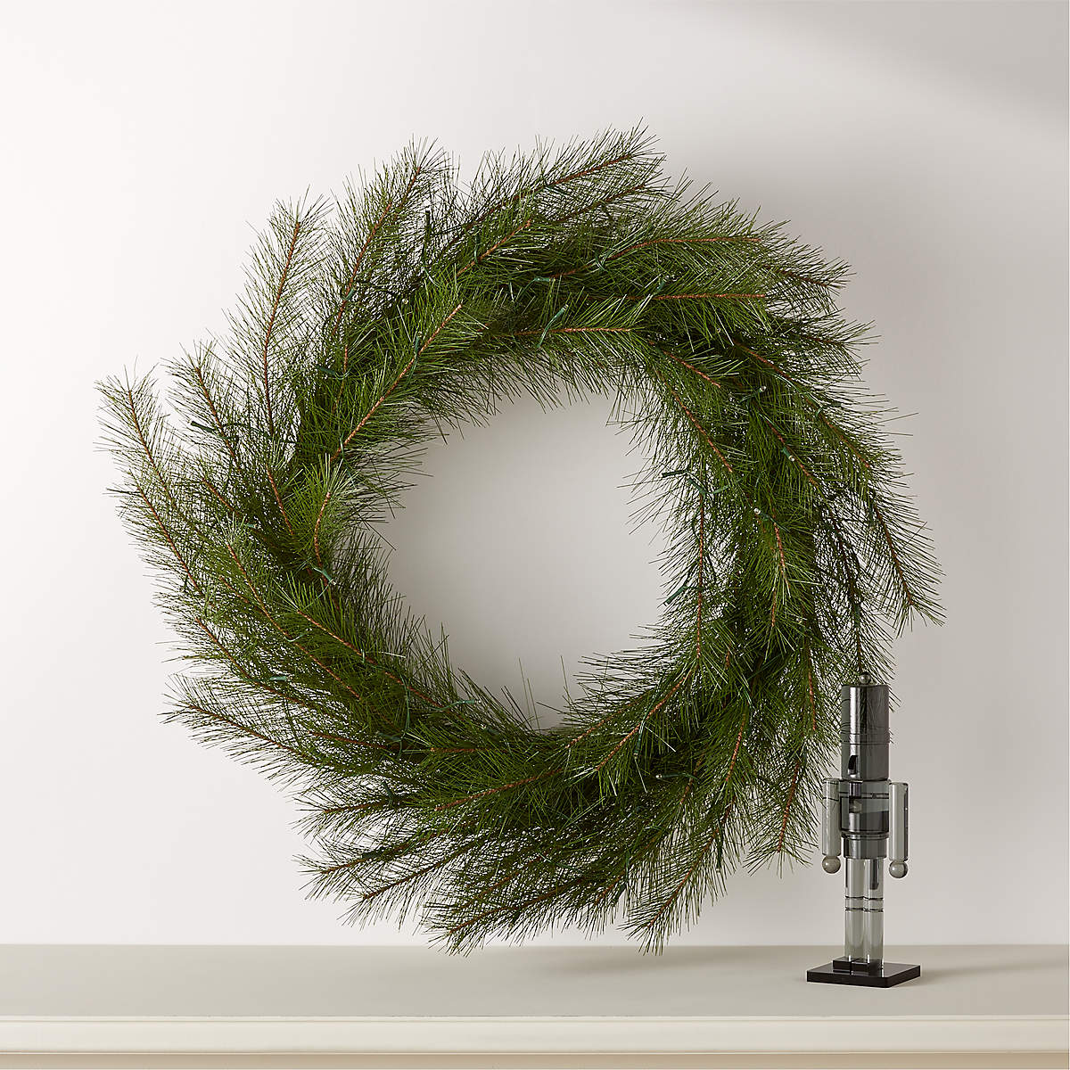 Needle Pine LED Holiday Wreath 36" + Reviews | CB2