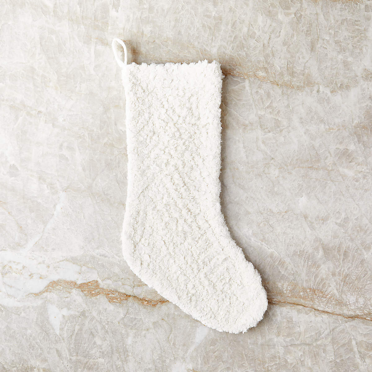 Nelia Ivory Boucle Christmas Stocking + Reviews | CB2