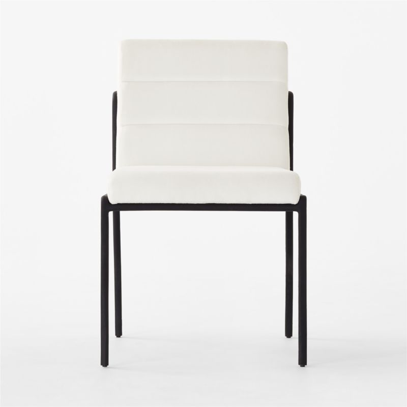 Nephi Cast Metal and Ivory Velvet Dining Chair + Reviews | CB2